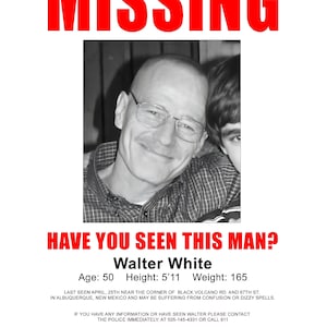Walter White: Missing UPSCALED, Walter White Missing Art, Breaking Bad ...