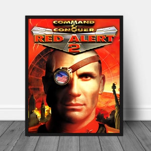 Red Alert 2 Box Art UPSCALED, Red Alert Cover Art, Game Art, Gamer Gift ...