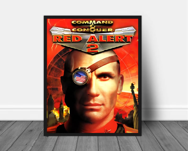 Red Alert 2 Box Art UPSCALED, Red Alert Cover Art, Game Art, Gamer Gift ...
