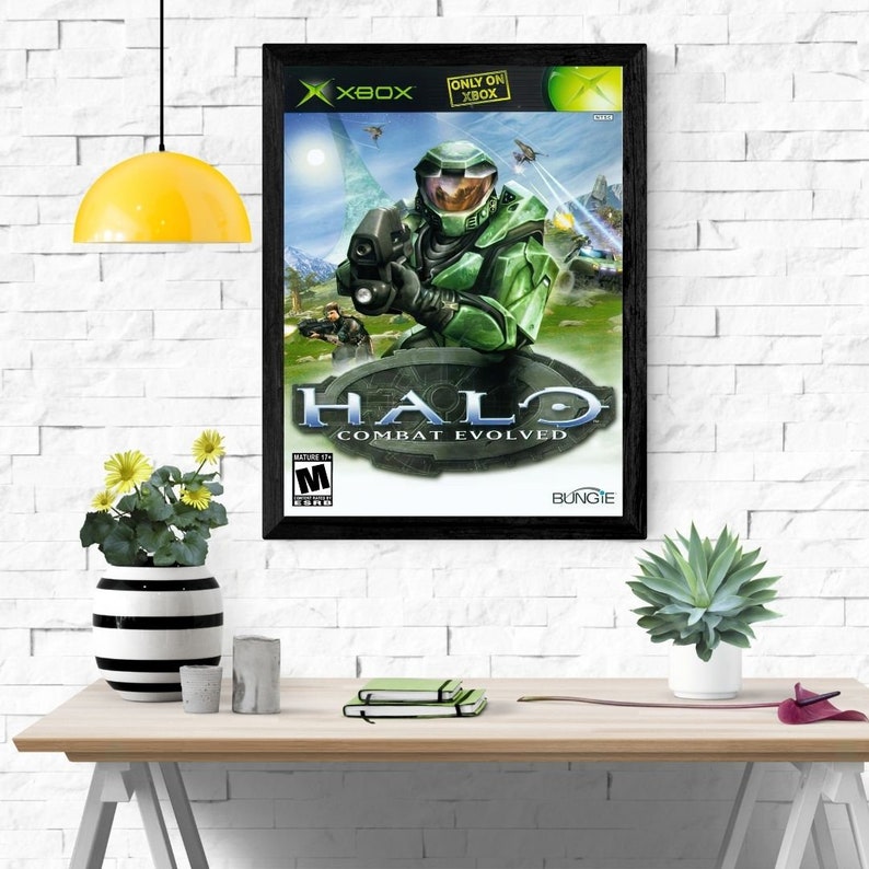 HALO Combat Evolved Box Art UPSCALED, Halo 1 Cover Art, Game Art, Gamer ...