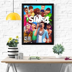 The Sims 4 Box Art UPSCALED, the Sims 4 Cover Art, Game Art, Gamer Gift, Video Game Art, Gamer ...