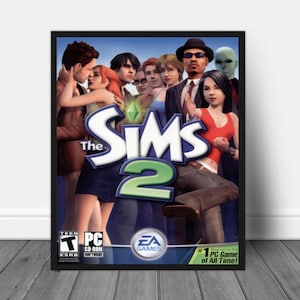 The Sims 2 Box Art UPSCALED, the Sims 2 Cover Art, Game Art, Gamer Gift ...