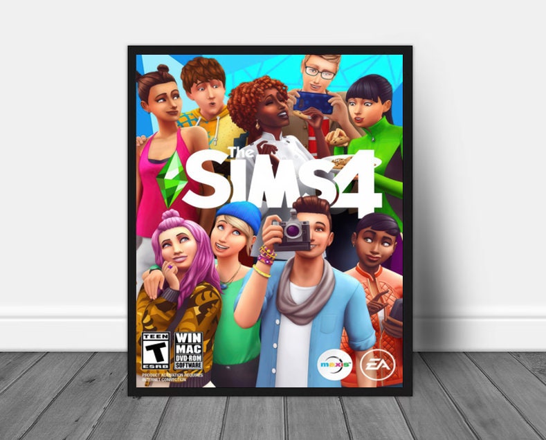 The Sims 4 Box Art UPSCALED, the Sims 4 Cover Art, Game Art, Gamer Gift, Video Game Art, Gamer ...