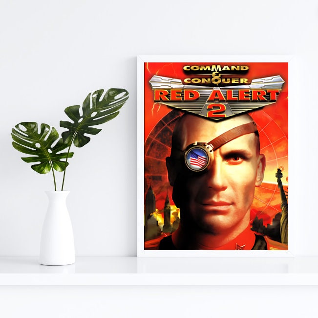 Red Alert 2 Box Art UPSCALED, Red Alert Cover Art, Game Art, Gamer Gift ...