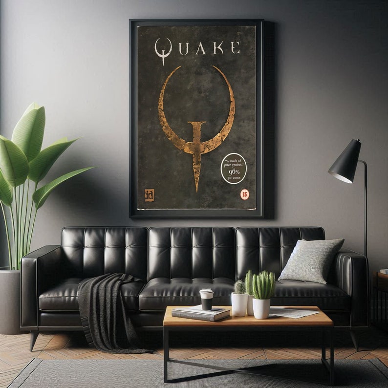 Quake Box Art UPSCALED, Quake Cover Art, Game Art, Gamer Gift, Video ...