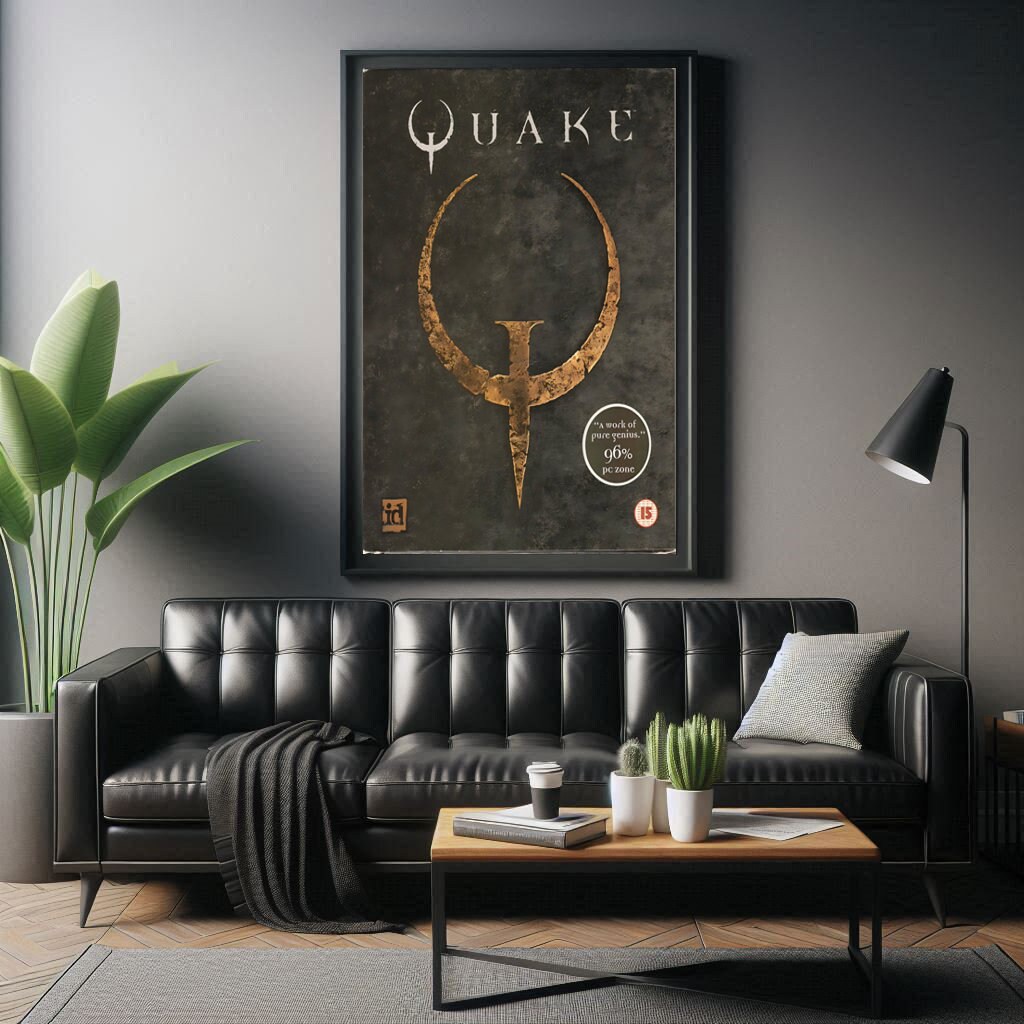Quake Box Art UPSCALED, Quake Cover Art, Game Art, Gamer Gift, Video ...
