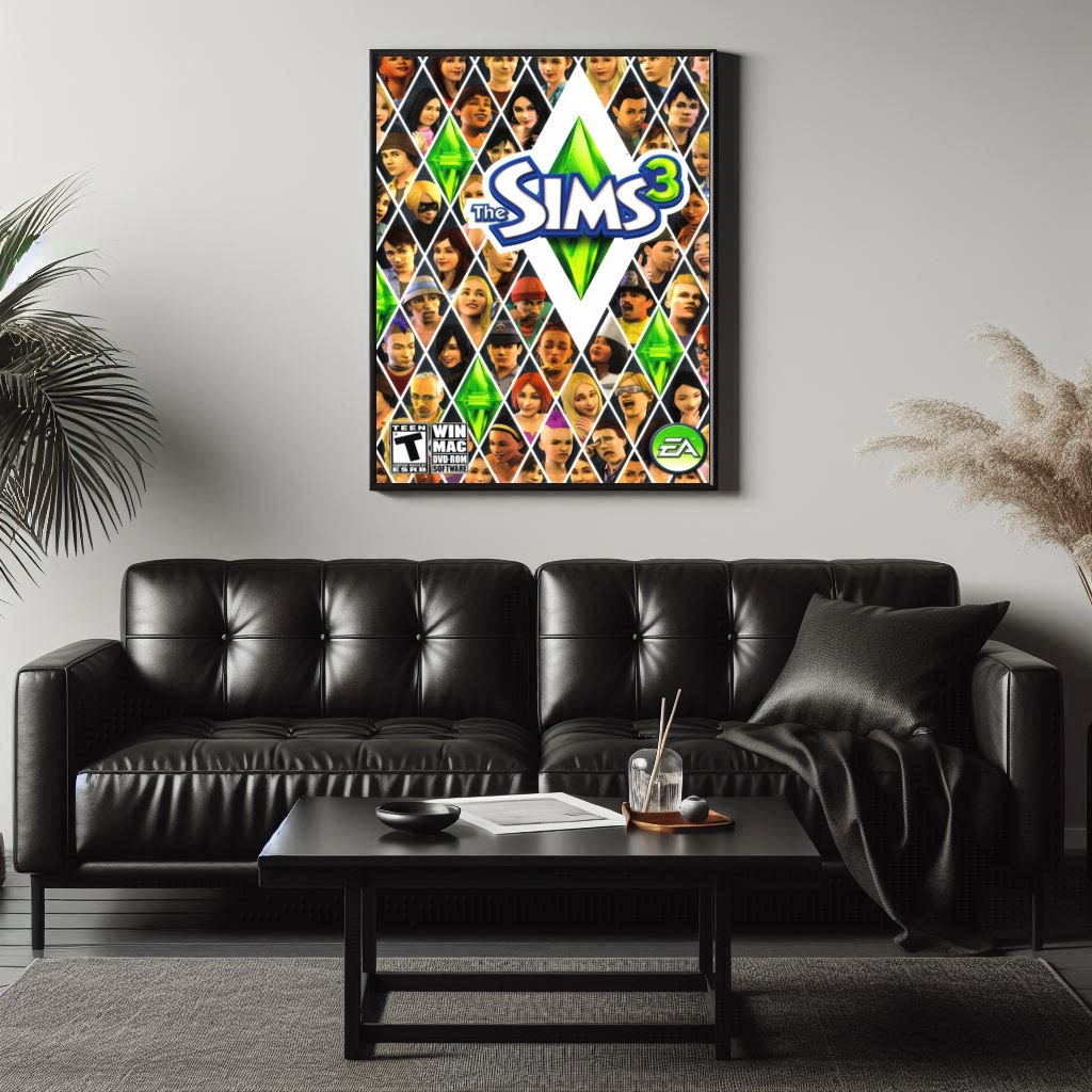 The Sims 3 Box Art UPSCALED, the Sims 3 Cover Art, Game Art, Gamer Gift ...