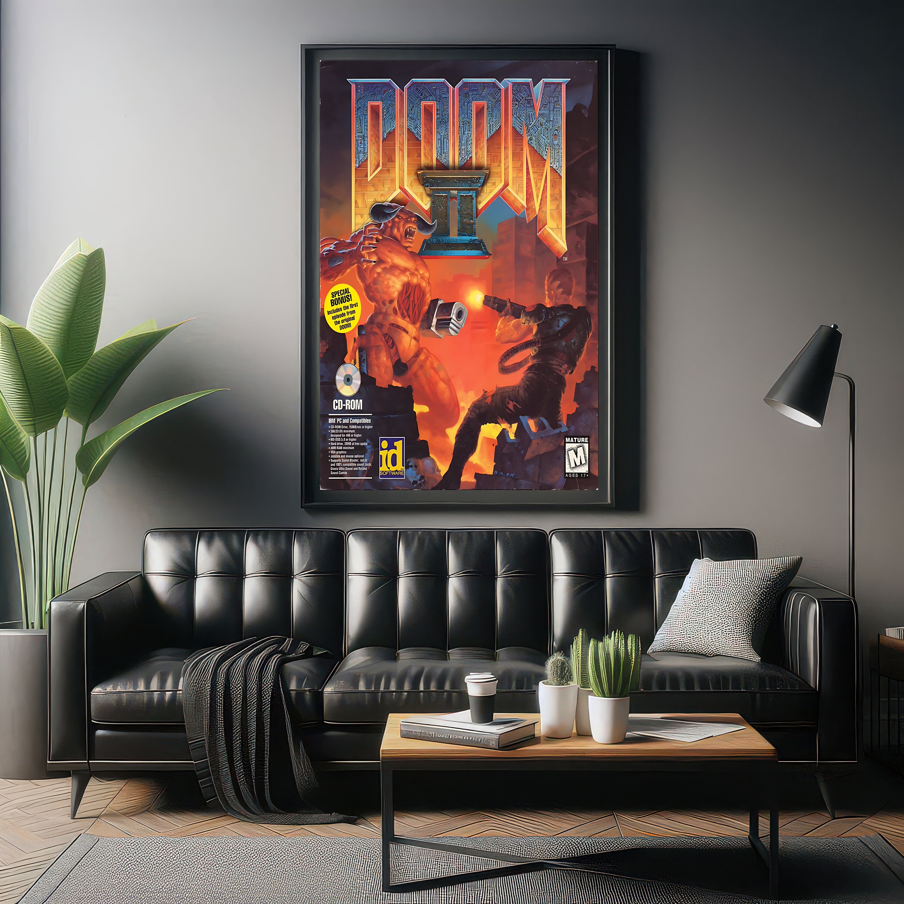 DOOM 2: Hell on Earth Box Art UPSCALED, DOOM 2 Cover Art, Game Art ...