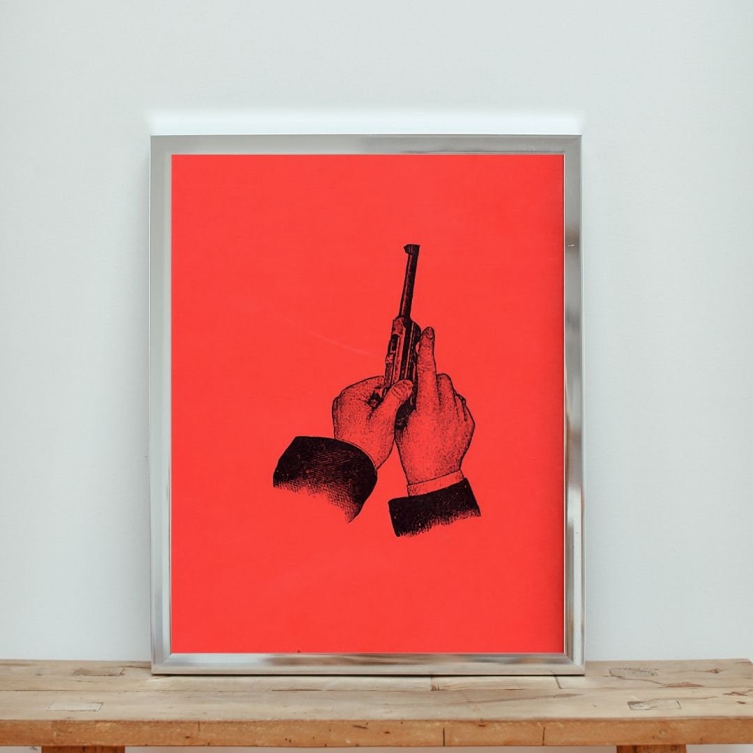 Luger P08 Gun Art UPSCALED, Luger Wall Decor, Weapon Wall Art, WW2 ...