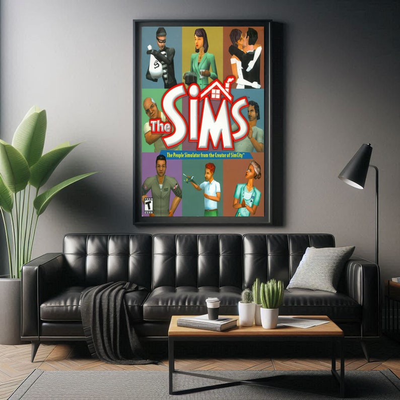 The Sims Box Art UPSCALED, the Sims Cover Art, Game Art, Gamer Gift ...