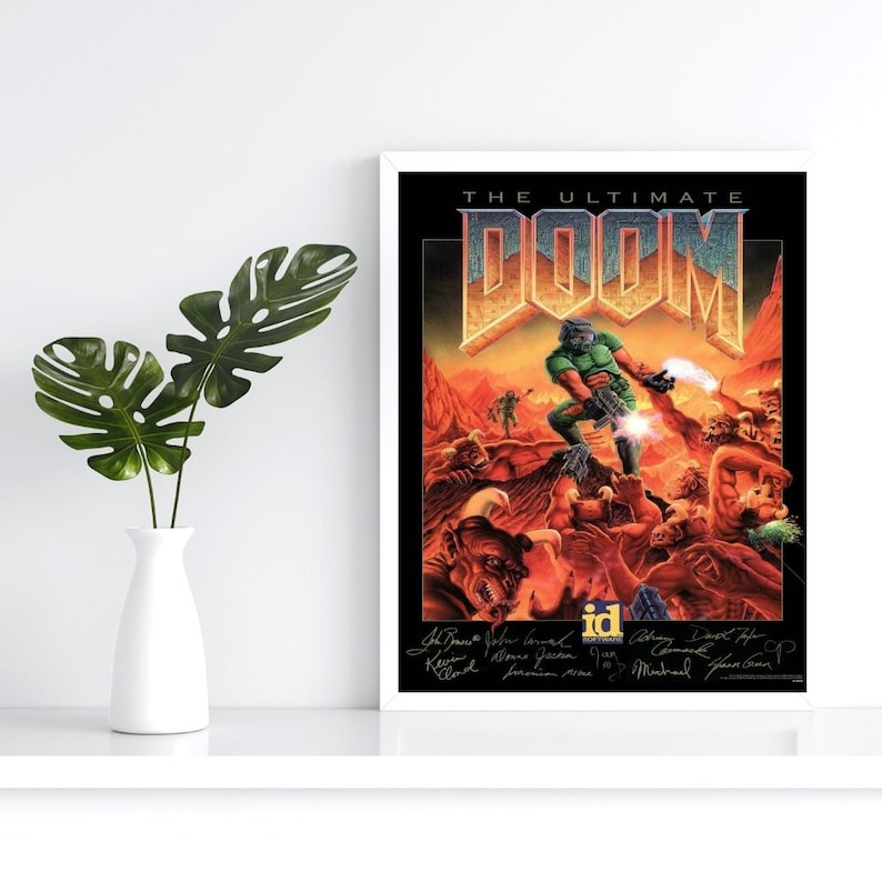 DOOM Box Art UPSCALED, DOOM Cover Art, Game Art, Gamer Gift, Video Game ...