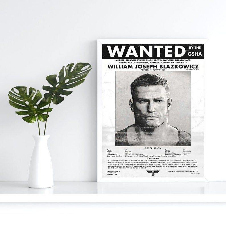 Wolfenstein B.J. Blazkowicz Portrait UPSCALED, Wolfenstein Portrait ...