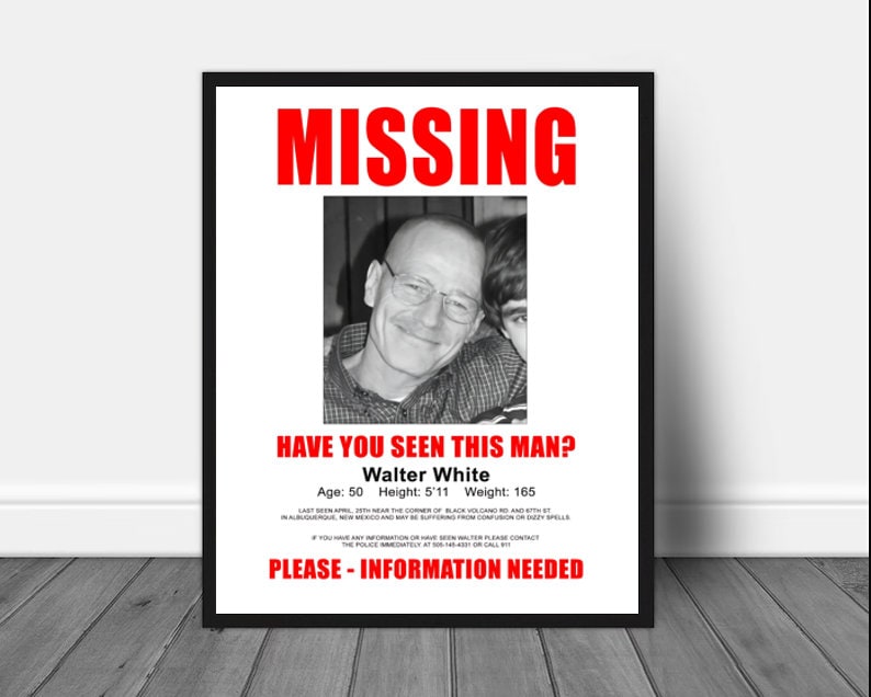 Walter White: Missing UPSCALED, Walter White Missing Art, Breaking Bad ...
