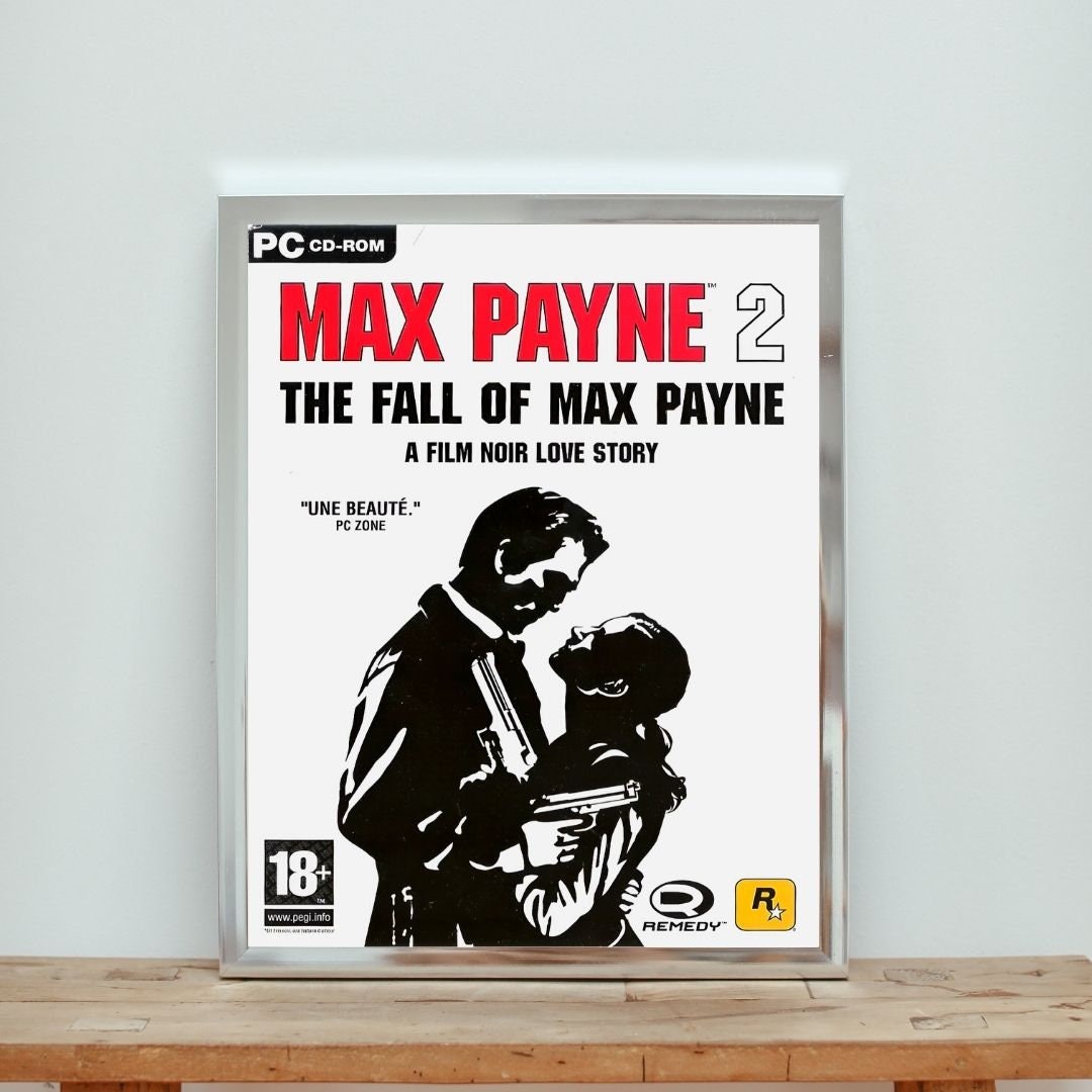 Max Payne Box Art UPSCALED, Max Payne 2 Cover Art, Game Art, Gamer Gift ...
