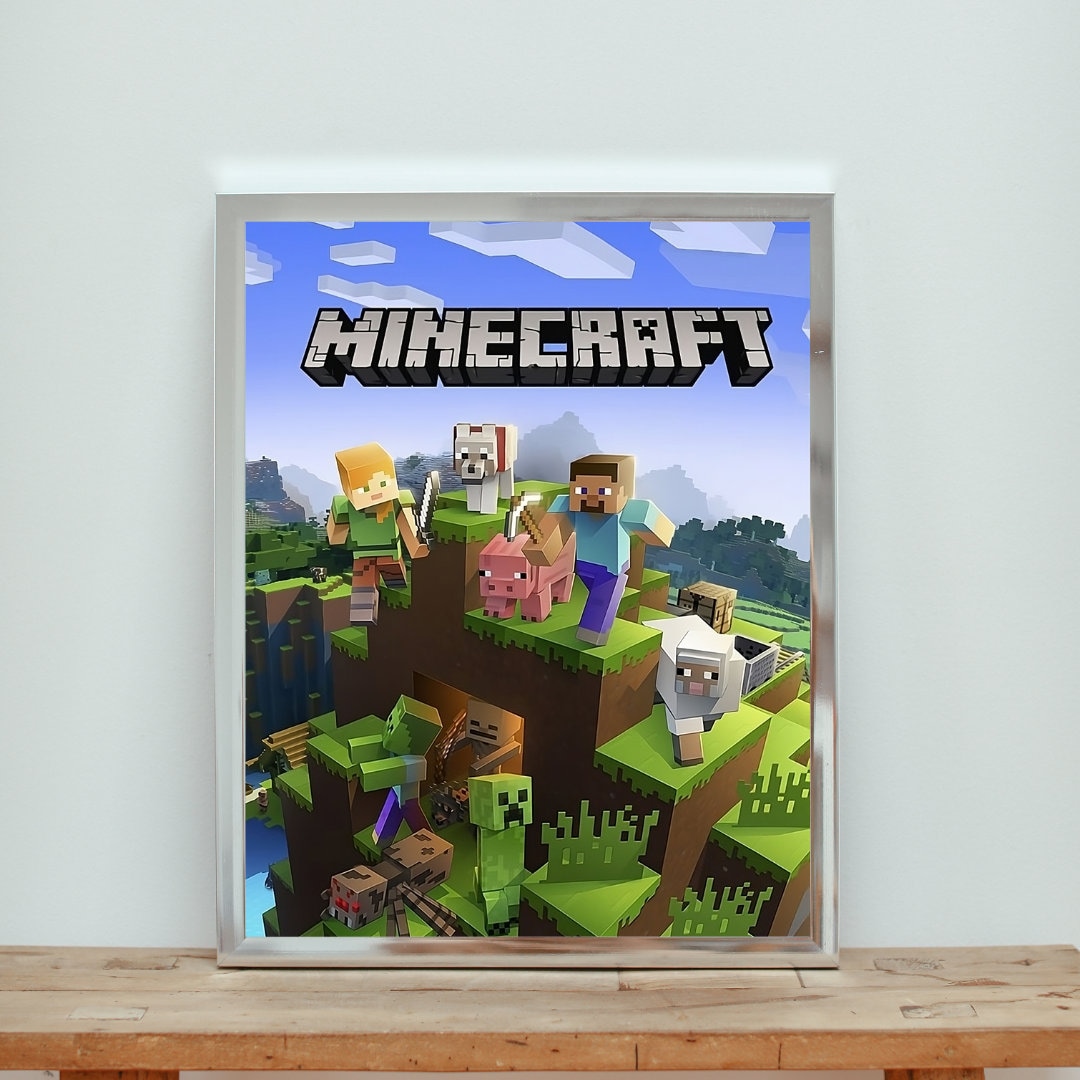Minecraft Box Art UPSCALED, Minecraft Cover Art, Game Art, Gamer Gift ...