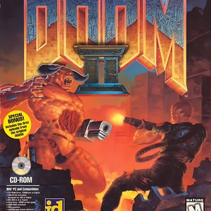DOOM 2: Hell on Earth Box Art UPSCALED, DOOM 2 Cover Art, Game Art ...