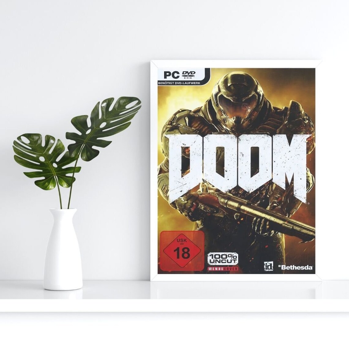 DOOM 2016 Box Art UPSCALED, Doomguy, Covert Art, Game Art, Gamer Gift ...