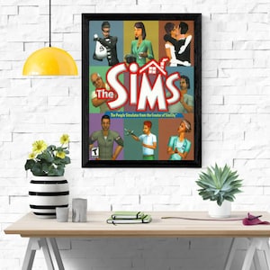 The Sims Box Art UPSCALED, the Sims Cover Art, Game Art, Gamer Gift ...