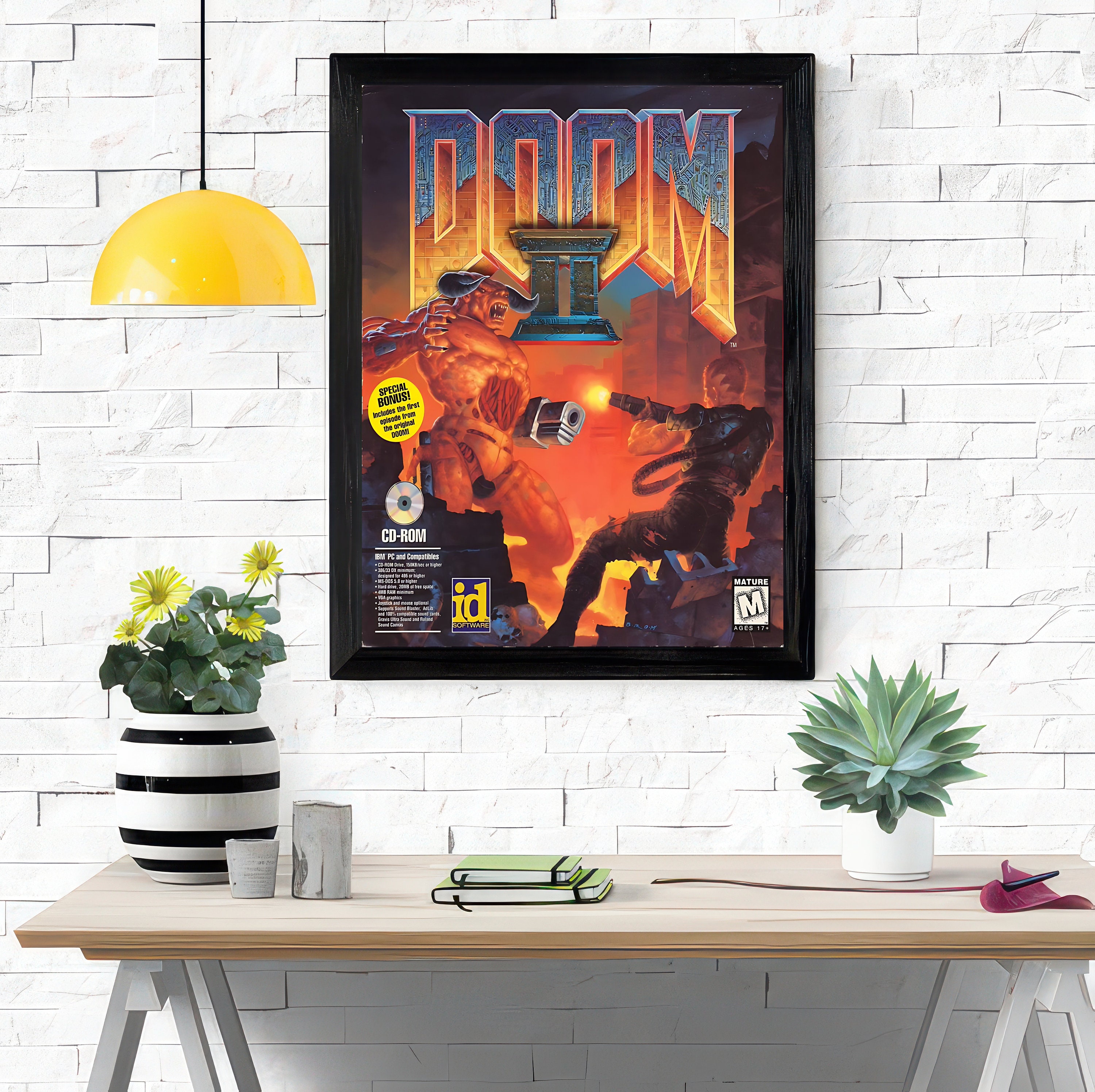 DOOM 2: Hell on Earth Box Art UPSCALED, DOOM 2 Cover Art, Game Art ...
