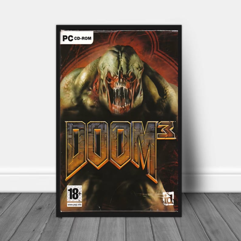 DOOM 3 Box Art UPSCALED, DOOM 3 Cover Art, Game Art, Gamer Gift, Video ...