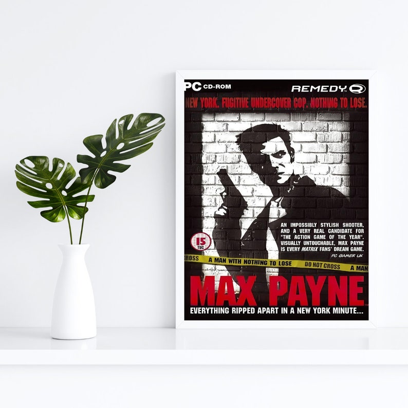 Max Payne Box Art UPSCALED, Max Payne Cover Art, Game Art, Gamer Gift ...