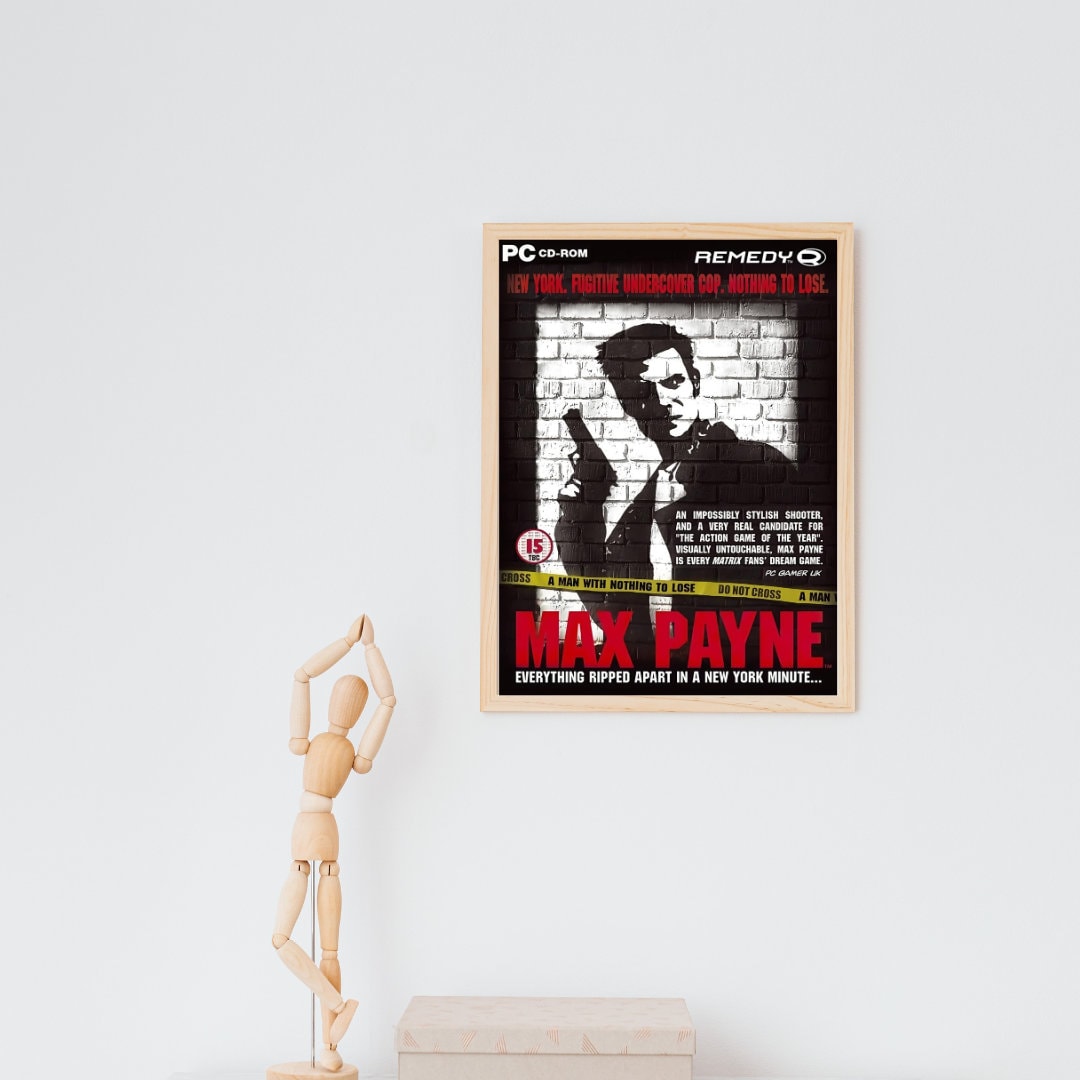 Max Payne Box Art UPSCALED, Max Payne Cover Art, Game Art, Gamer Gift ...