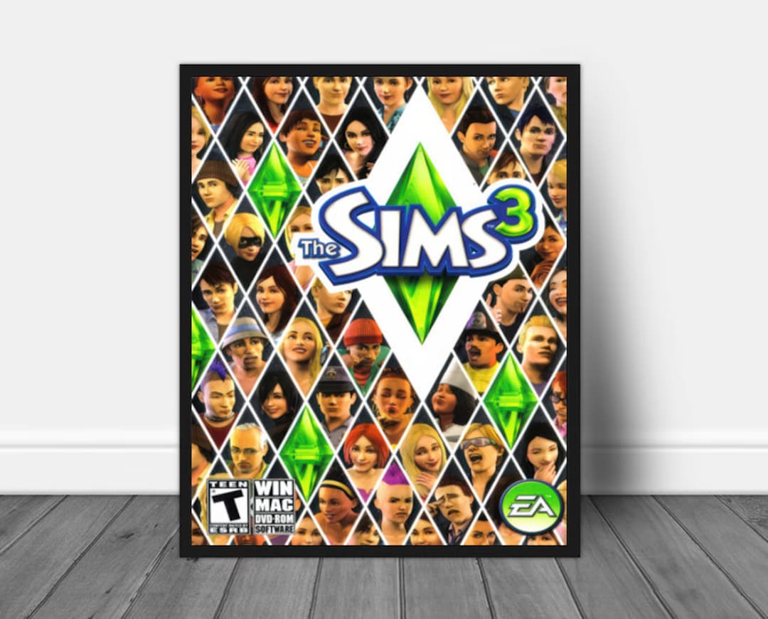 The Sims 3 Box Art UPSCALED, the Sims 3 Cover Art, Game Art, Gamer Gift ...