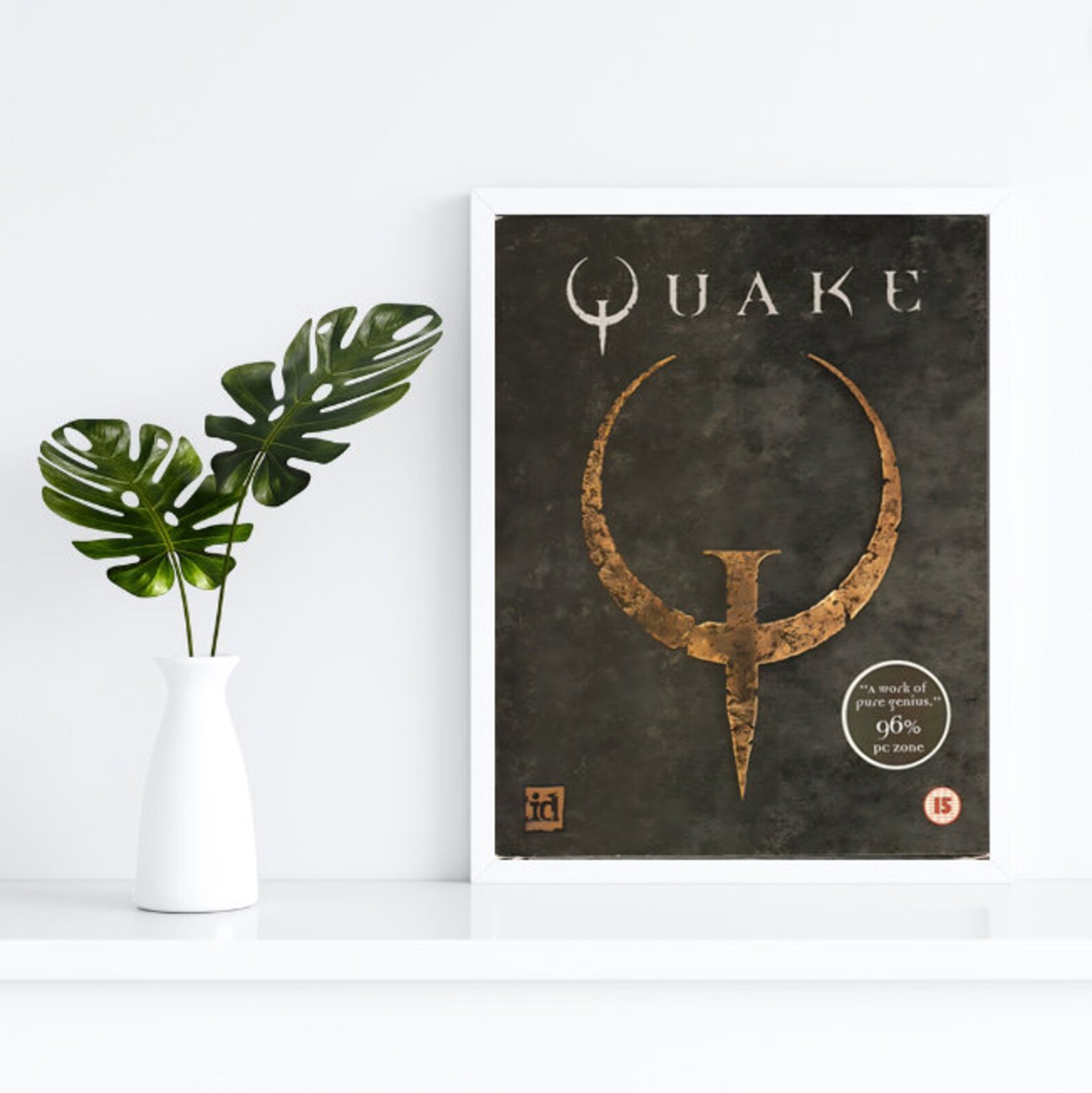 Quake Box Art UPSCALED, Quake Cover Art, Game Art, Gamer Gift, Video ...