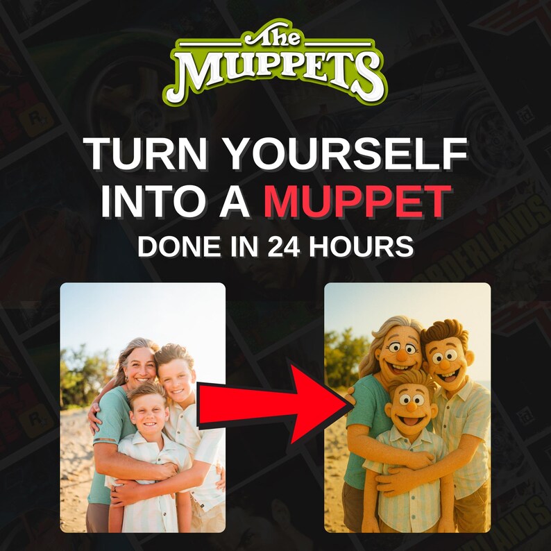 Custom Muppet Portrait: Personalized Digital Art Gift - Etsy