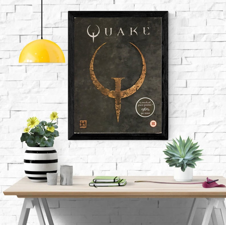 Quake Box Art UPSCALED, Quake Cover Art, Game Art, Gamer Gift, Video ...