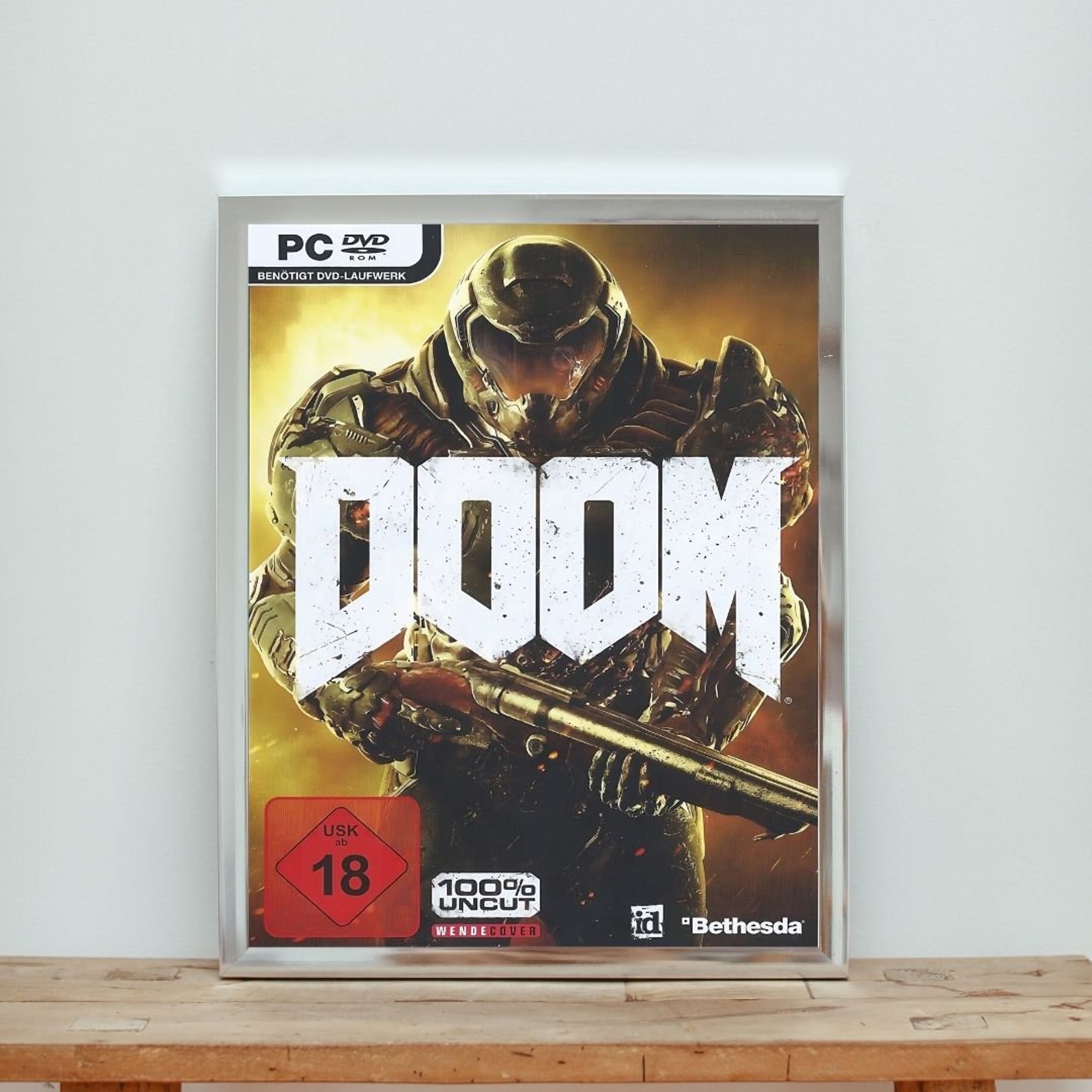 DOOM 2016 Box Art UPSCALED, Doomguy, Covert Art, Game Art, Gamer Gift ...