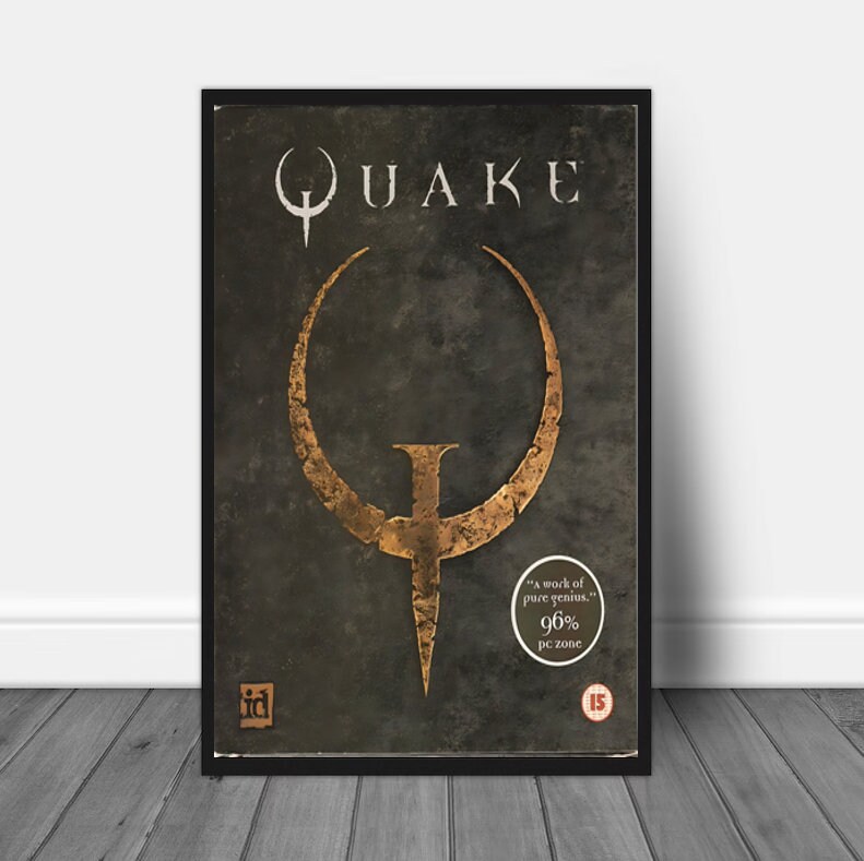 Quake Box Art UPSCALED, Quake Cover Art, Game Art, Gamer Gift, Video ...