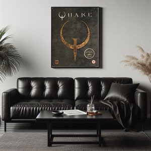 Quake Box Art UPSCALED, Quake Cover Art, Game Art, Gamer Gift, Video ...