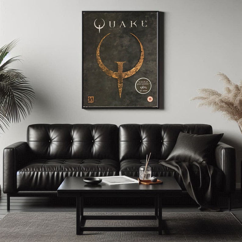 Quake Box Art UPSCALED, Quake Cover Art, Game Art, Gamer Gift, Video ...