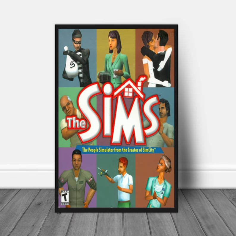The Sims Box Art UPSCALED, the Sims Cover Art, Game Art, Gamer Gift ...