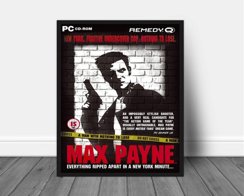 Max Payne Box Art UPSCALED, Max Payne Cover Art, Game Art, Gamer Gift ...