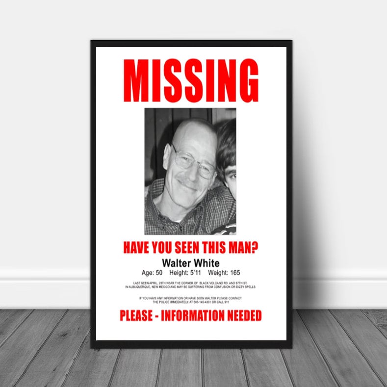 Walter White: Missing UPSCALED, Walter White Missing Art, Breaking Bad ...