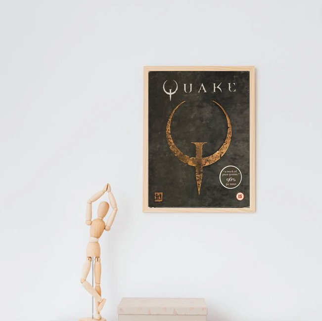 Quake Box Art UPSCALED, Quake Cover Art, Game Art, Gamer Gift, Video ...