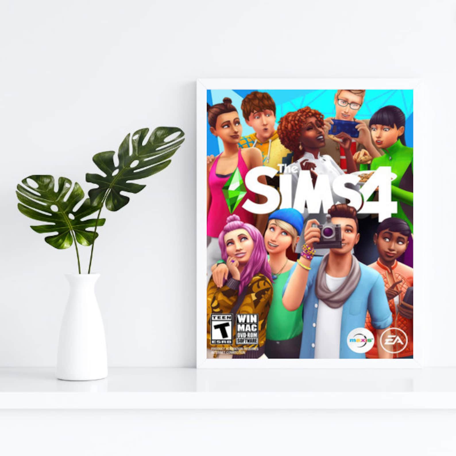 The Sims 4 Box Art UPSCALED, the Sims 4 Cover Art, Game Art, Gamer Gift ...