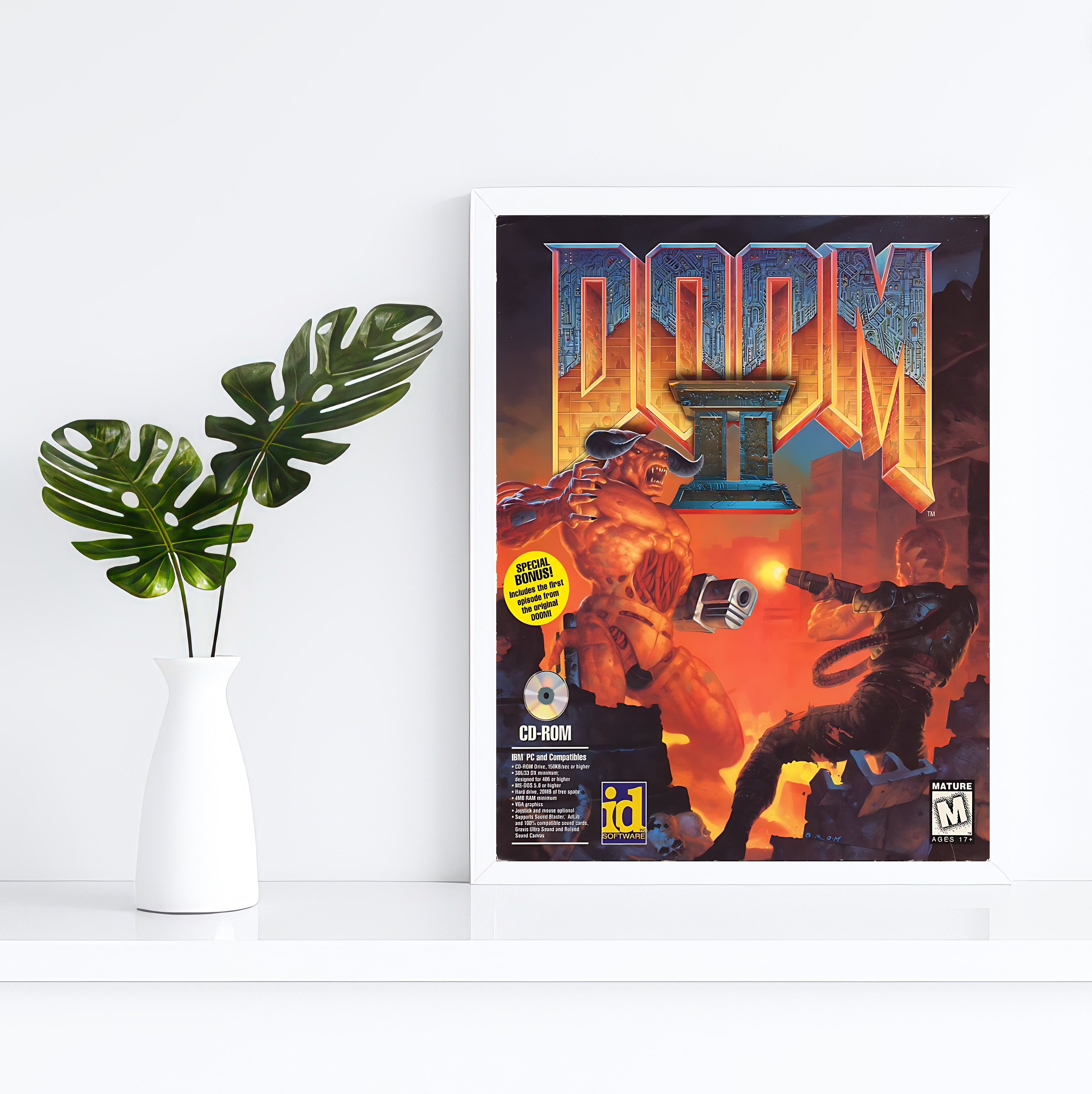 DOOM 2: Hell on Earth Box Art UPSCALED, DOOM 2 Cover Art, Game Art ...