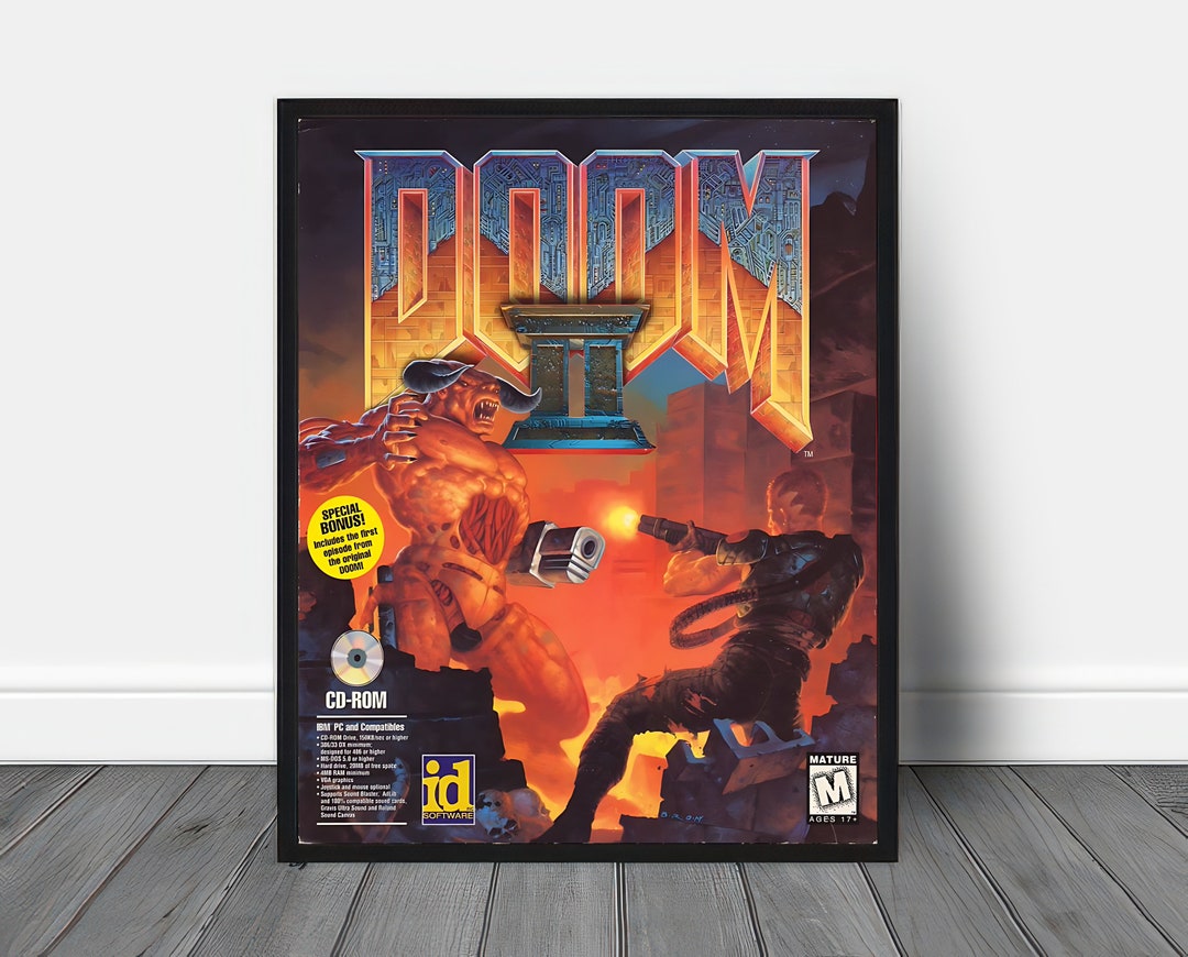 DOOM 2: Hell on Earth Box Art UPSCALED, DOOM 2 Cover Art, Game Art ...