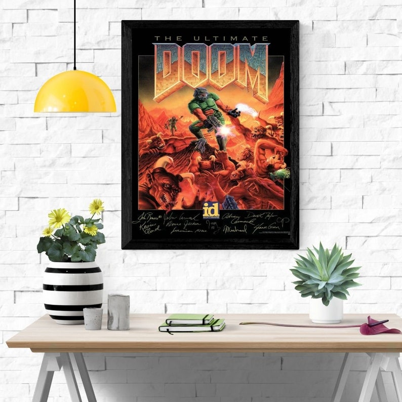 DOOM Box Art UPSCALED, DOOM Cover Art, Game Art, Gamer Gift, Video Game ...
