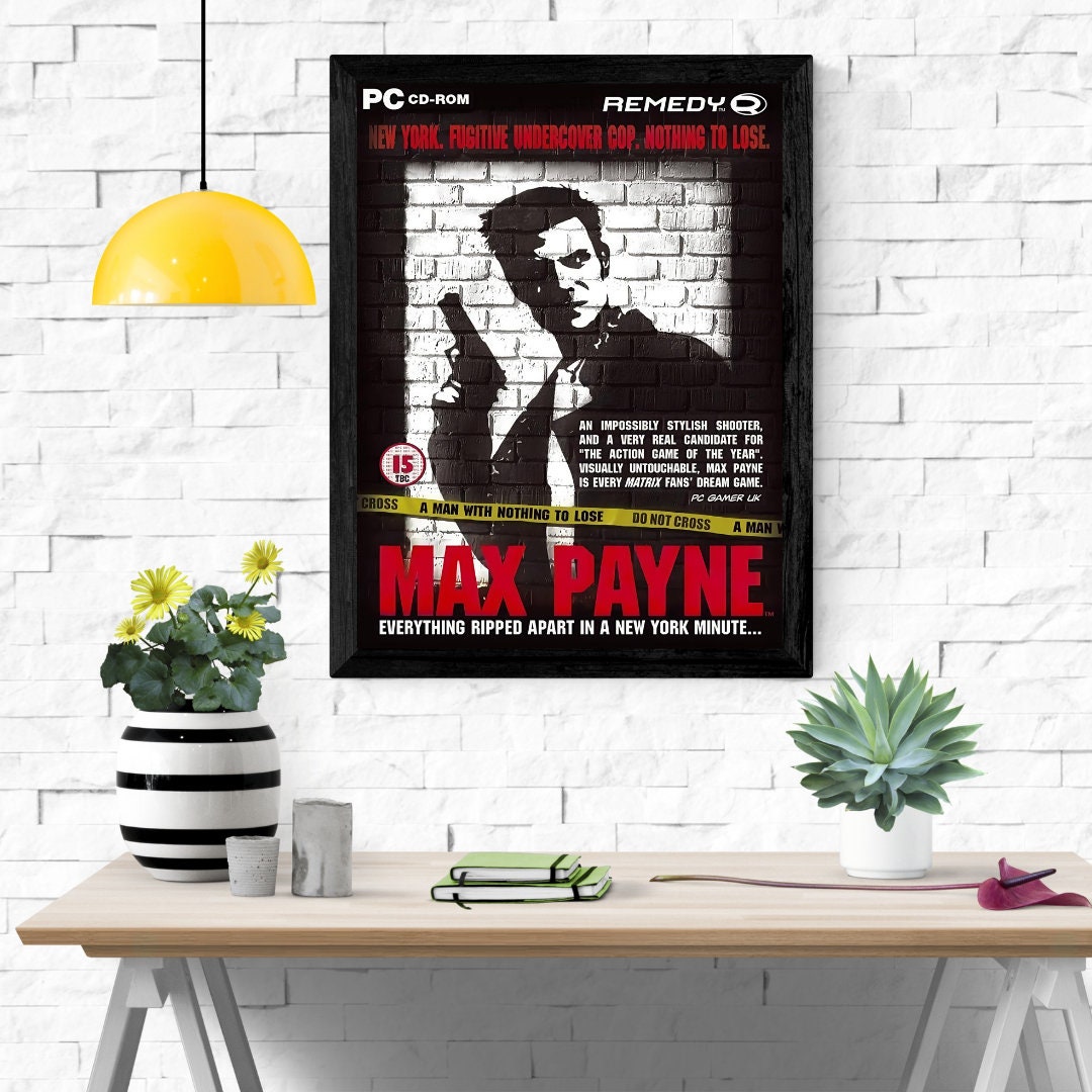 Max Payne Box Art UPSCALED, Max Payne Cover Art, Game Art, Gamer Gift ...