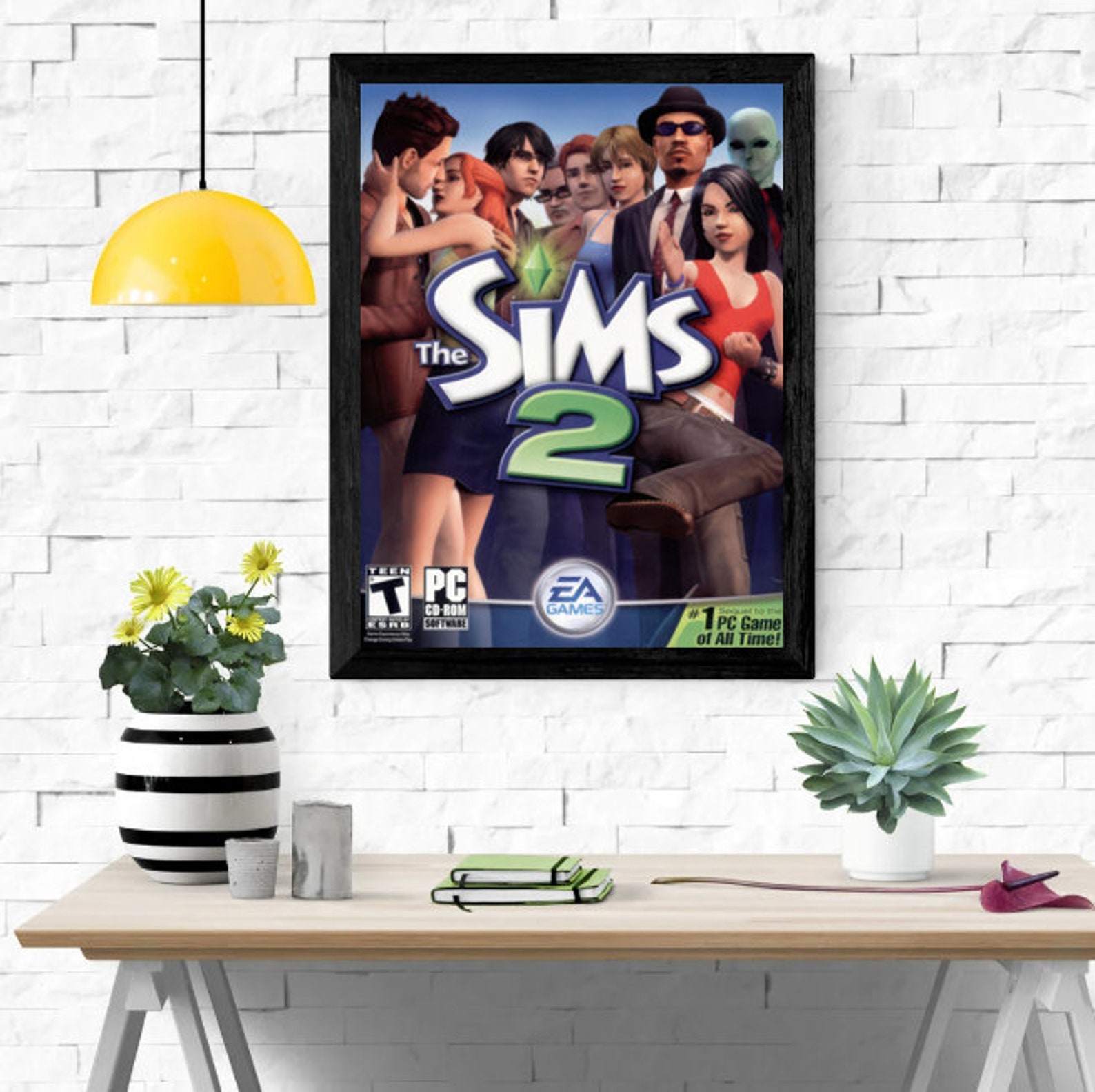 The Sims 2 Box Art UPSCALED, the Sims 2 Cover Art, Game Art, Gamer Gift ...
