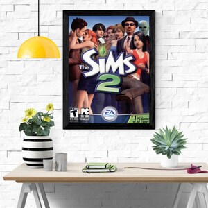 The Sims 2 Box Art UPSCALED, the Sims 2 Cover Art, Game Art, Gamer Gift ...