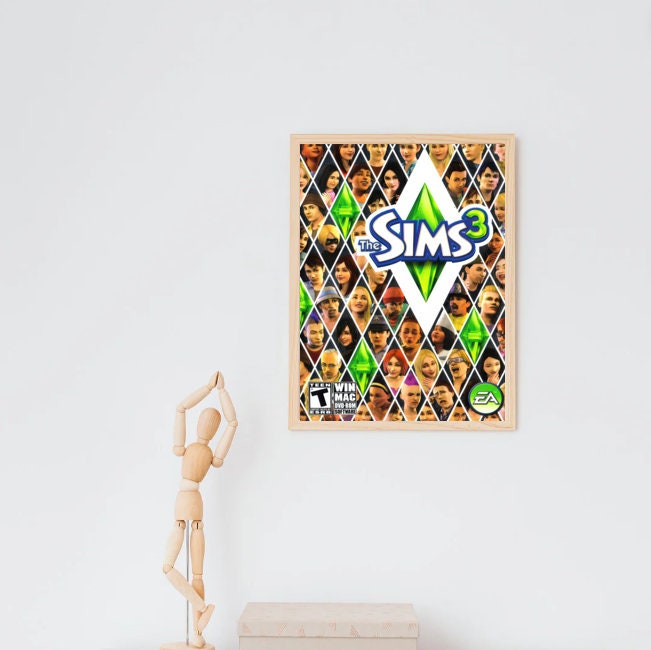 The Sims 3 Box Art UPSCALED, the Sims 3 Cover Art, Game Art, Gamer Gift ...