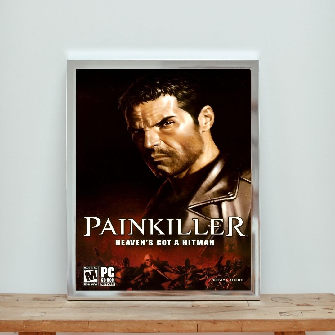 Painkiller Box Art UPSCALED, Painkiler Cover Art,game Art, Gamer Gift ...