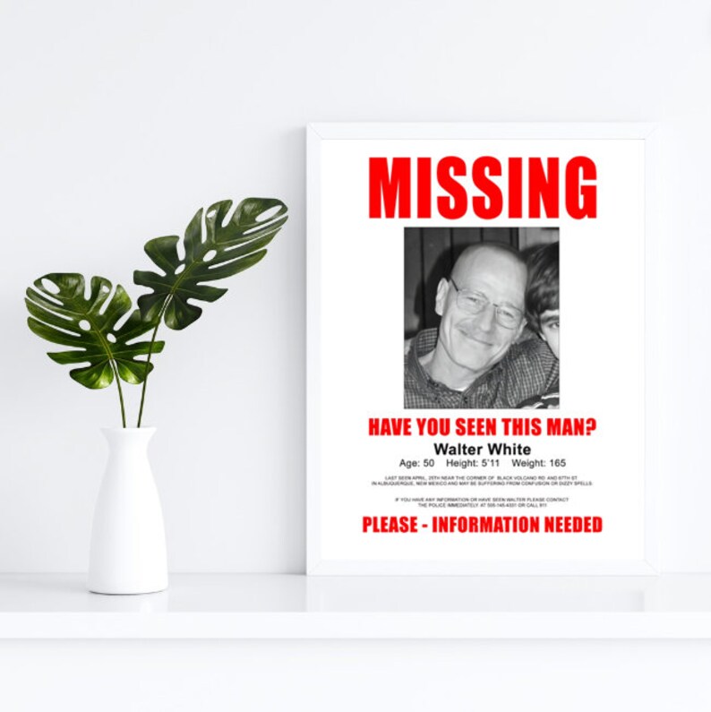 Walter White: Missing UPSCALED, Walter White Missing Art, Breaking Bad ...