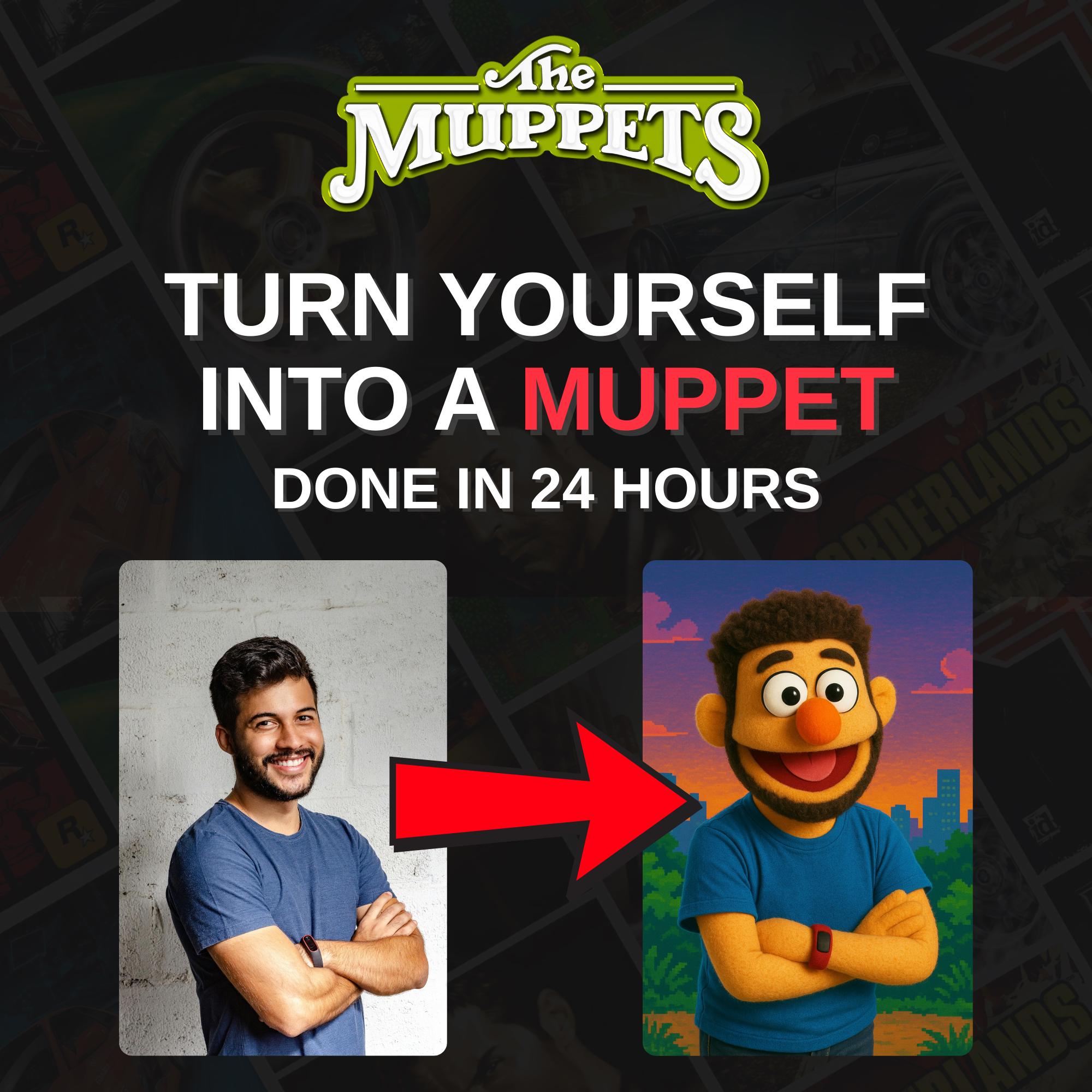 Custom Muppet Portrait: Personalized Digital Art Gift - Etsy