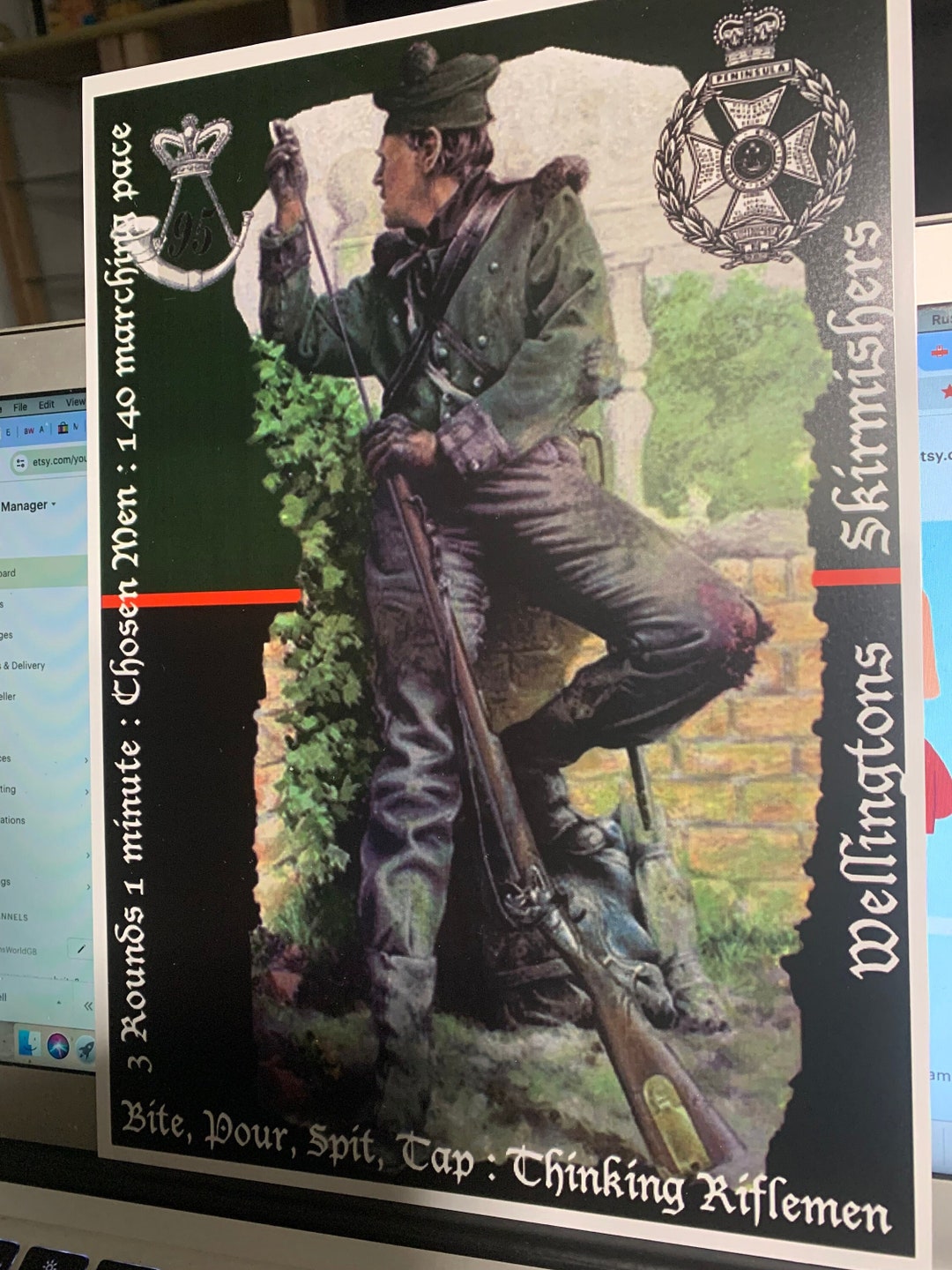 95th Rifles Rifleman Royal Green Jackets Bite Pour Spit Tap A4 ...